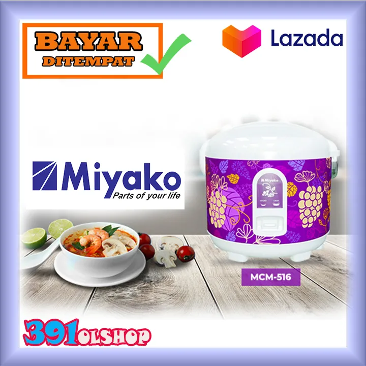 Miyako Magic com 1,8 Liter Miyako MCM 516 Rice cooker 1,8 Liter Penanak Nasi Motif Timbul ...