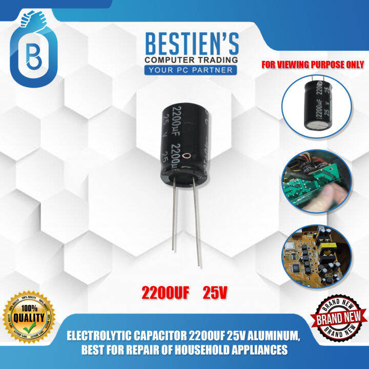 ELECTROLYTIC CAPACITOR 2200UF 25V ALUMINUM, BEST FOR REPAIR OF ...