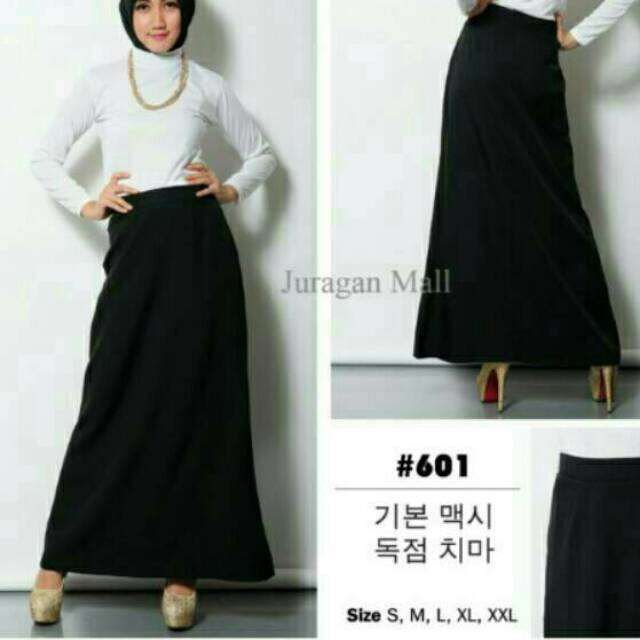 Rok Kerja Panjang Hitam A Bahan Formal Kantor / Rok panjang Bentuk A / Rok A Line Panjang Polos ...