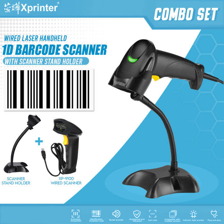 Xprinter XP-9100 1D Barcode Scanner Wired USB Type Portable for POS P2P ...