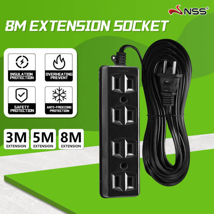 Nss extension cord extension cord socket power extension with 6 ...