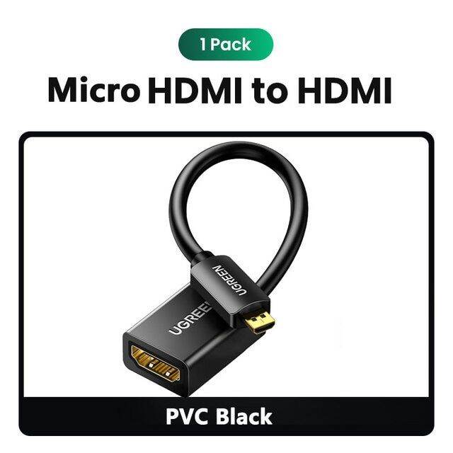 Ugreen Micro HDMI Adapter 4K /60Hz Micro HDMI Male to HDMI Female Cable ...