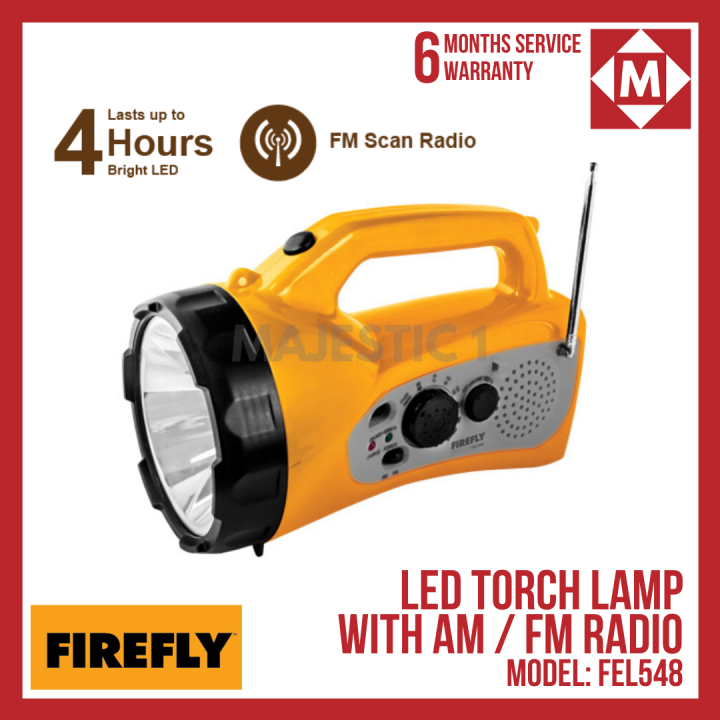 Firefly Rechargeable Emergency Powerful LED Torch Lamp with AM / FM ...