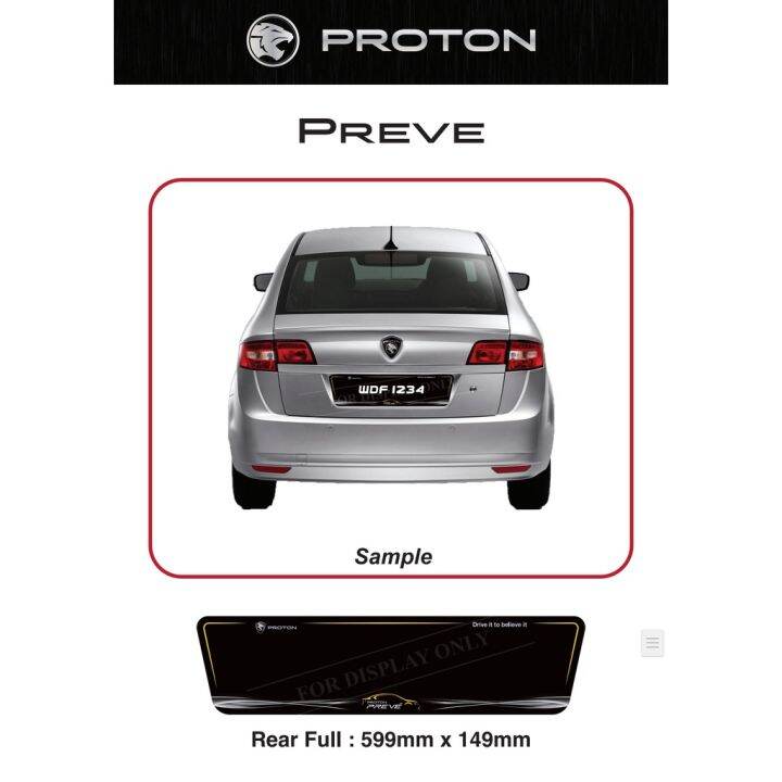 Ready stock Proton Preve Acrylic Kereta Plat Nombor Papan belakang ...