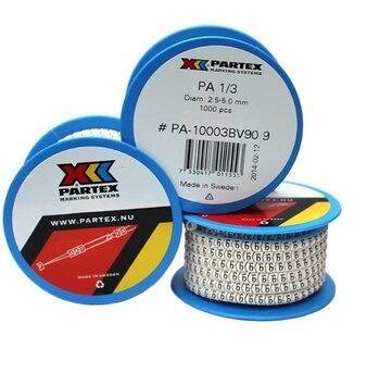 EZIS - Partex PA1/3 Cable Ferrule, Black on White, 1000pcs/Roll, Cable ...