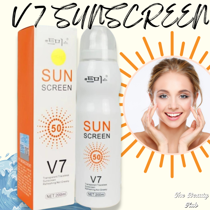 ORIGINAL Sunscreen SPF50 V7 Korean Spray lotion Instant Whitening ...
