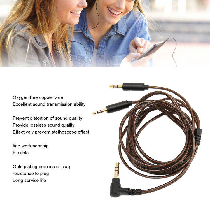 3.5mm To Dual 2.5mm Earphone Replacement Cable, Soft Headphone Cable Oxygen Free Copper for HE ...