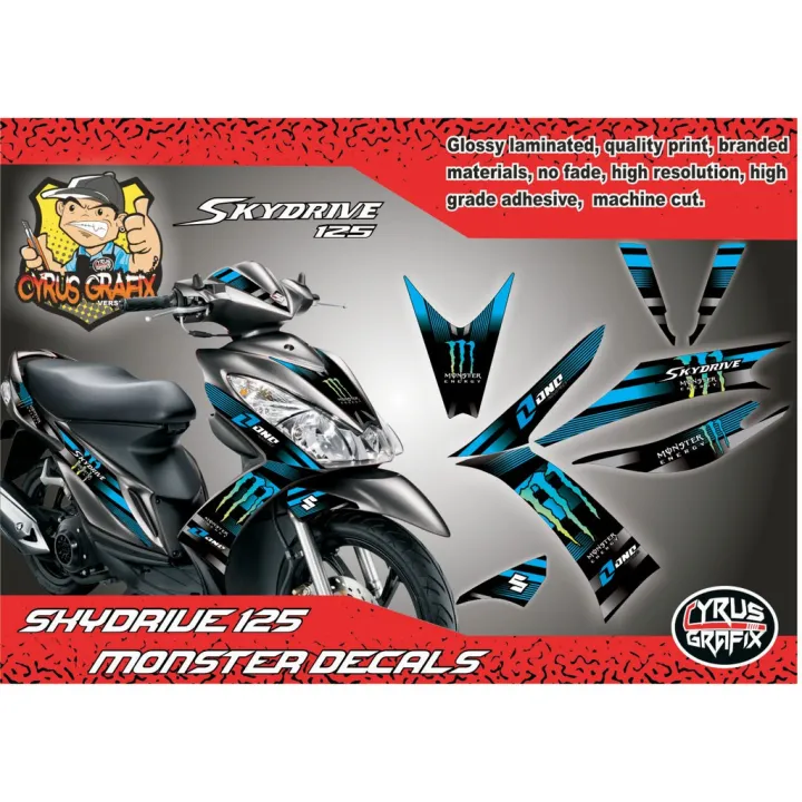 SKYDRIVE 125 STICKER DECALS (MONSTER) | Lazada PH