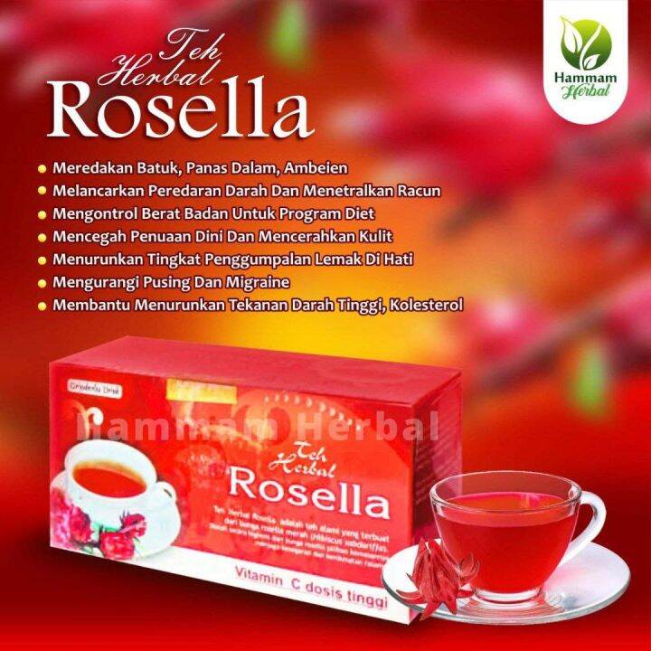 Teh Celup Herbal Bunga Rosela Rosella merah Meningkatkan Stamina Daya Tahan Tubuh | Lazada Indonesia