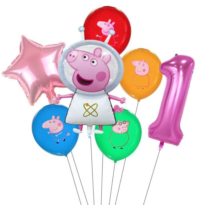 Peppa Pig Birthday Balloons Cartoon George Peppa Aluminum Film Balloon ...