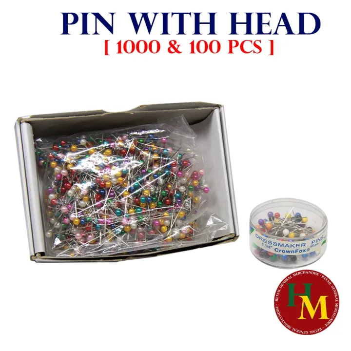 Mainit na benta Crown Fox Sewing Pins with Pearl Colored Head Pin (100 ...