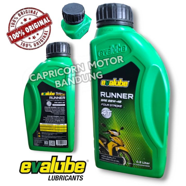 EVALUBE RUNNER 4T SAE 20W 40 Oli Mesin Motor Bebek 4 TAK 800ml | Lazada ...