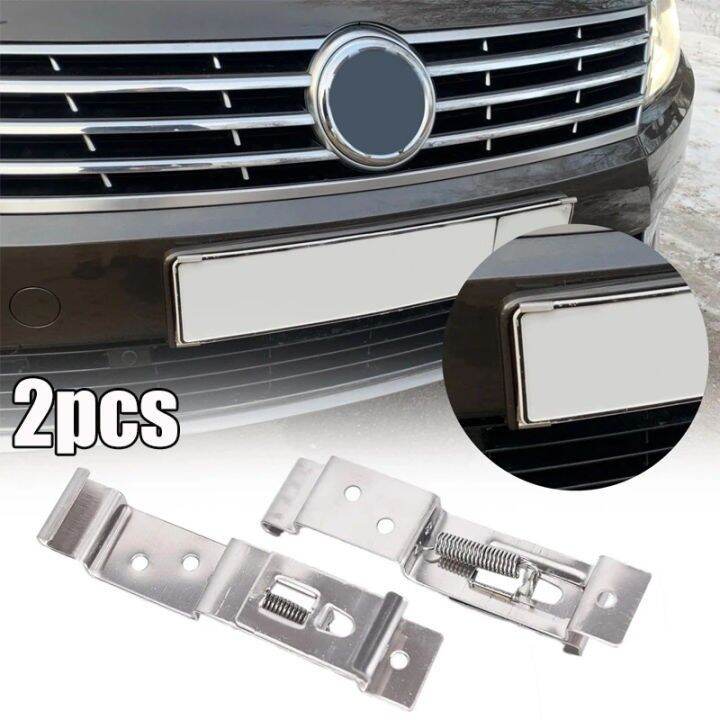 Buyit 2 Pack Stainless Steel Spring License Plate Frame Mounting ...