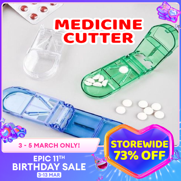 PORTABLE MEDICINE PILL CUTTER BOX/ PILL SPLITTER STORAGE/ TABLET ...