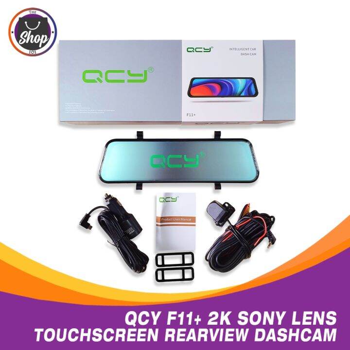 QCY F11+ 2K Sony Lens Dashcam Touch Screen Rearview Mirror Car Camera ...
