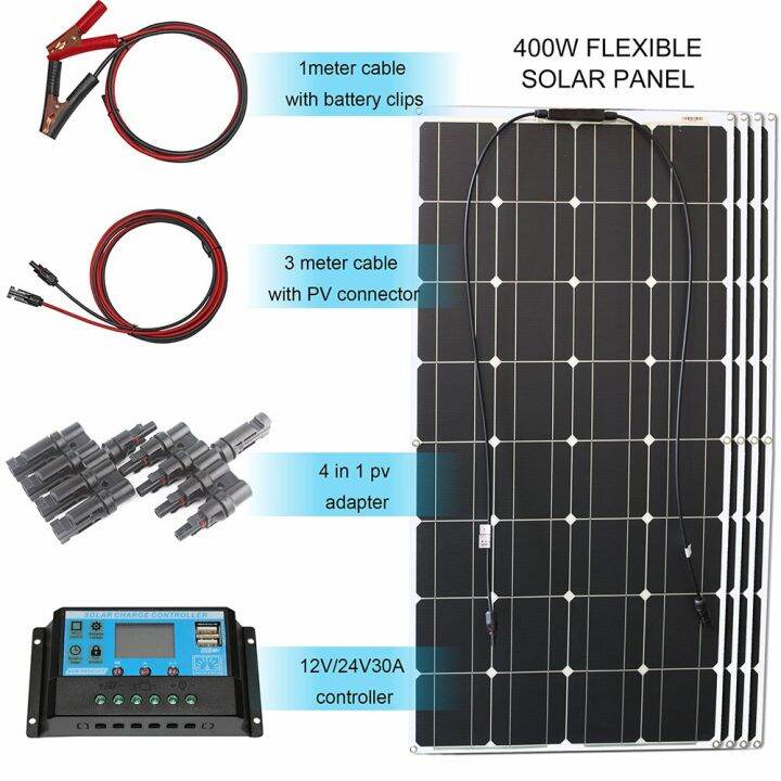 100W Panel Solar 200W 12V Mono Solar Cell Outdoor Flexible Solar Panel ...