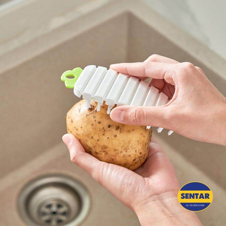 100% Ready Stock Japan KM2030 Vegetable Fruit Scrubber Flexible ...