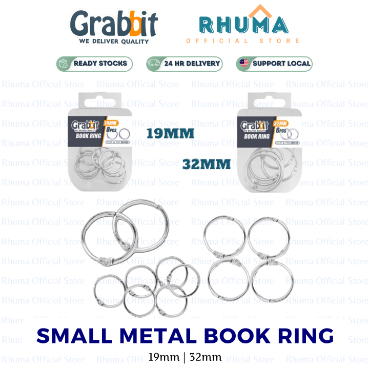*RHUMA* GRABBIT SMALL METAL BOOK RING 19MM & 32MM | Lazada