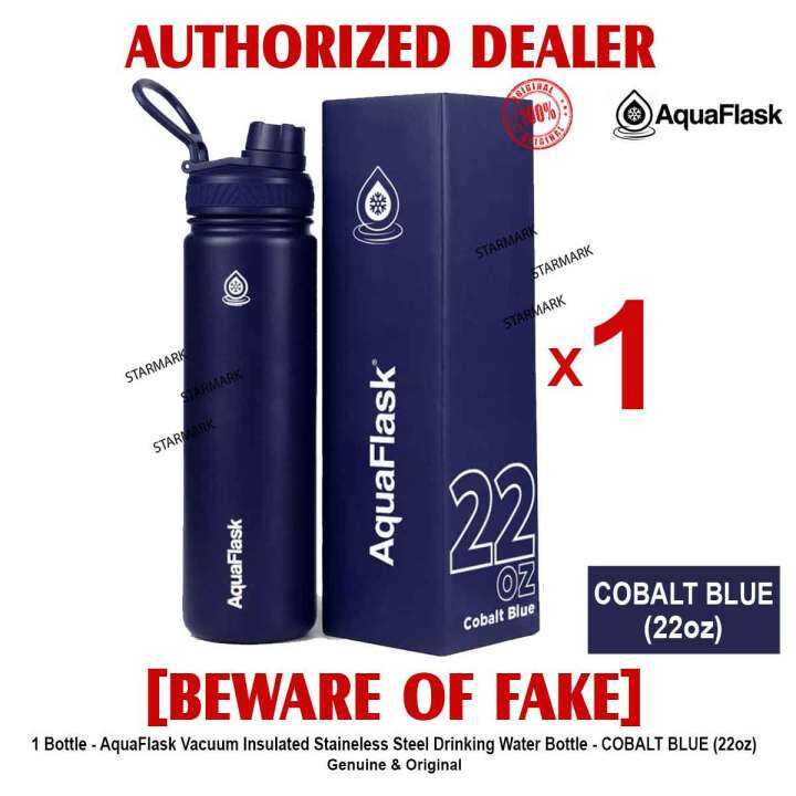AQUAFLASK 22oz COBALT BLUE Aqua Flask Wide Mouth with Flip Cap Spout ...