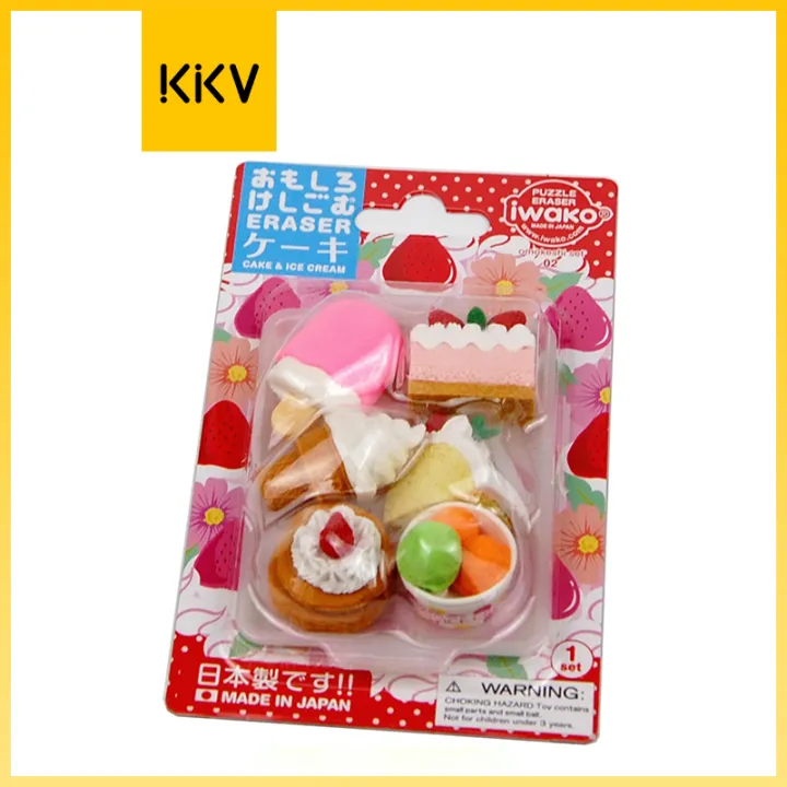 KKV-Iwako Fun Eraser Paper Card Set · เค้ก · ER-981011สนุกดูดีและใช้งานง่ายยางลบ | Lazada.co.th