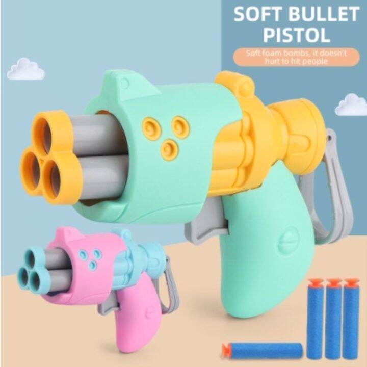 Sponge Suction Cup Soft Bullet Gun Toy Continuous Shooting Revolver Toy ...