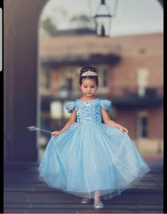 ( bisa cod ) (GAUN SAJA) Dress Princess BIRU - Gaun Princess Anak ...