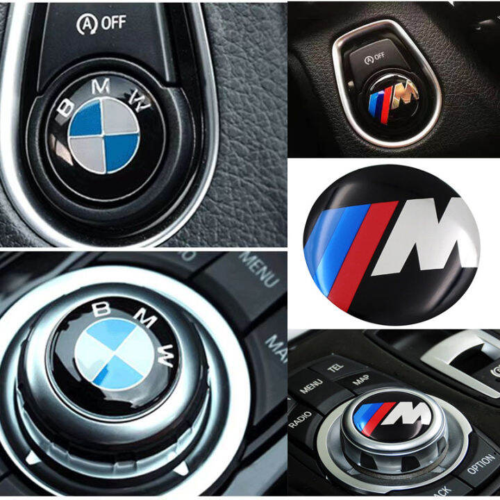 29 มิลลิเมตรจับสติ๊กเกอร์เสียงปุ่มเริ่มต้นตราสัญลักษณ์สำหรับ BMW E39 E36 E60 E90 E34 E46 ...