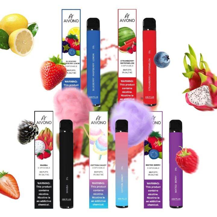 AIVONO 0 nic disposable pod device 800 puffs salt vape 10 Flavors ...