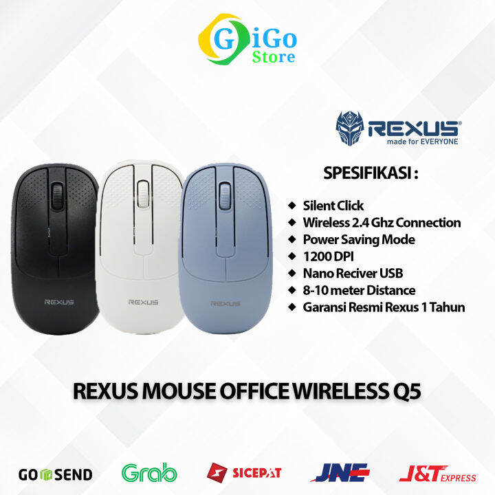 Rexus Mouse Office Wireless Q5 Nano Reciver 2.4Ghz Laptop Komputer ...