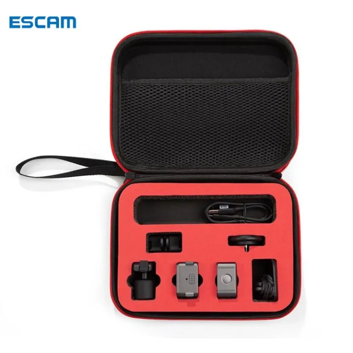 ESCAM สำหรับ DJI Action 2กล้องกีฬากระเป๋าเก็บของพกพาซิป PU + EVA กัน ...
