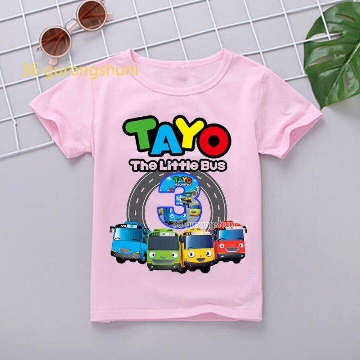 Anime Tayo the Little Bus Cartoon 2 3 4 5 6 7 year Birthday Girl T ...