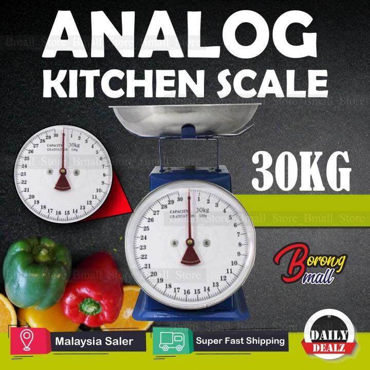 Kitchen Scale 30kg Measuring Analog Scale Spring Balance With Bowl | Lazada