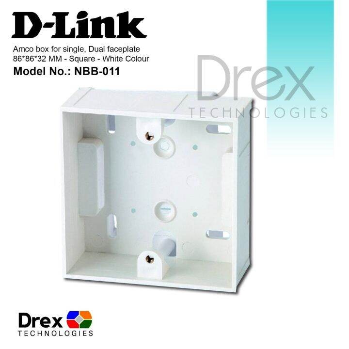 D-Link Amco Box for Single and Dual Faceplate Square White Colour ...
