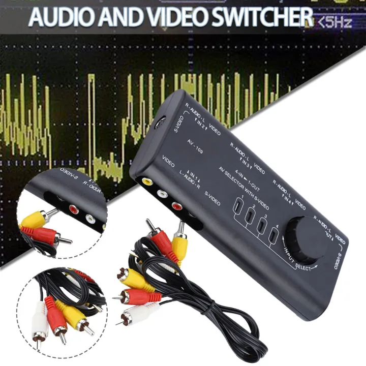 UnVug 4In1 Out AV RCA Switch Box Audio Video Signal Switcher Splitter ...