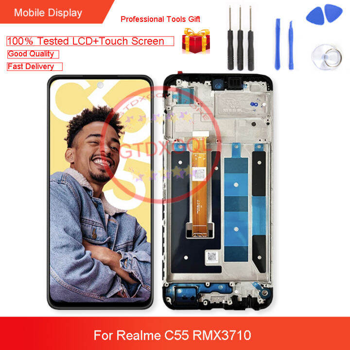 6.72 inches Original NEW For Realme C55 RMX3710 LCD Display Touch Panel Screen Sensor Repair ...