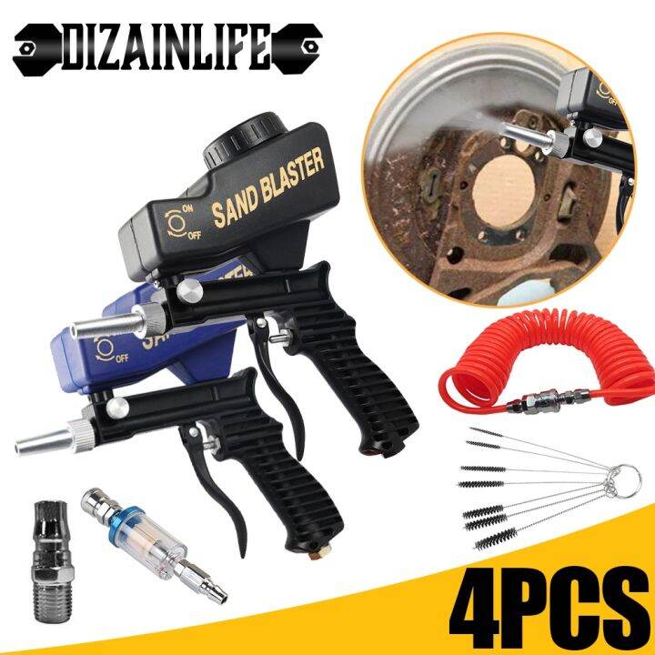 90psi Adjustable Sandblasting Gun Set Portable Blaster Sand Gun Rust ...