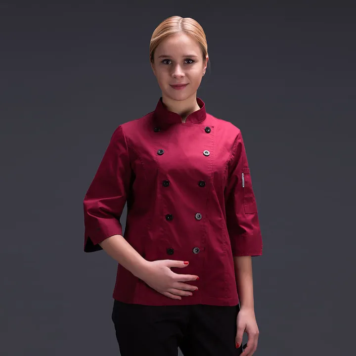 Summer Chef Uniform Women Chef Clothes Bakery Restaurant Kitchen Work ...