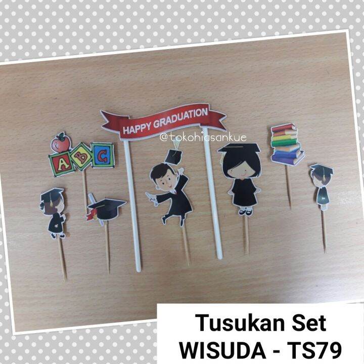TS 79 - Tusukan Kue Hiasan Cake Topper Wisuda | Lazada Indonesia
