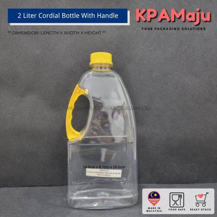 2 Liter Cordial Bottle With Handle - PET Botol, Plastic Botol, Oil Botol | Lazada