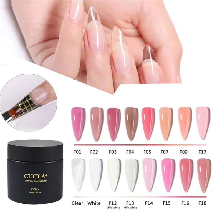 CUCLA เจลต่อเล็บ60มล. ตัวสร้างโพลีสีขาวใสเจลยูวีสำหรับเล็บส่วนต่อขยาย ...