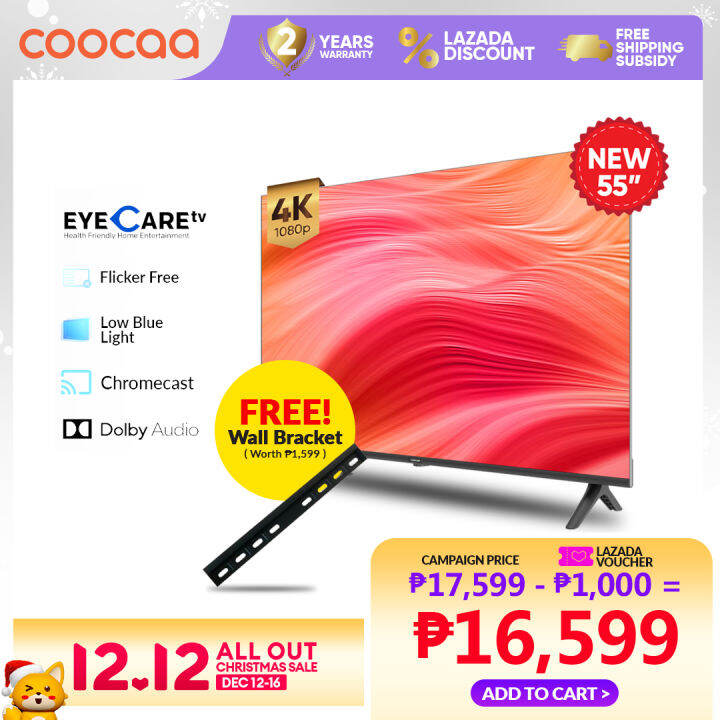 55 Inch ( 55S3U Pro) COOCAA- 4k Smart TV, Youtube, Prime Video, Eye ...