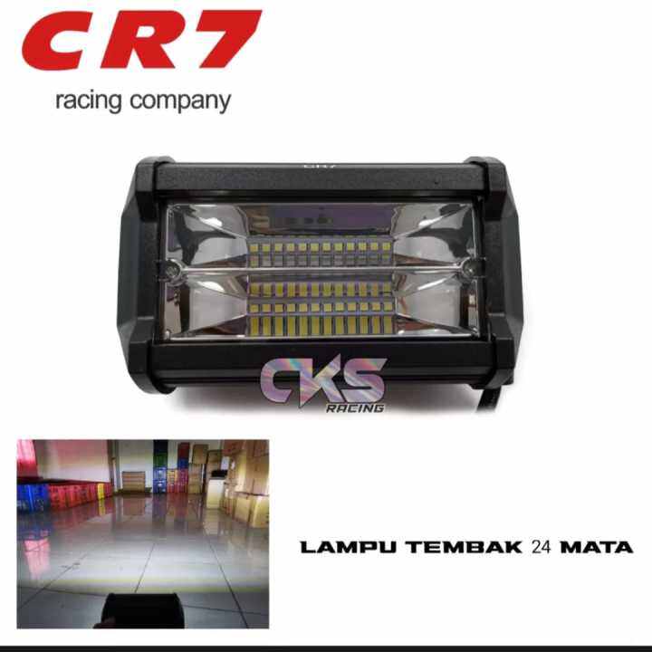 Lampu tembak sorot CR7 LED Bar cree CWL 24 MATA 2 susun LED mobil dan motor 24 titik | Lazada ...