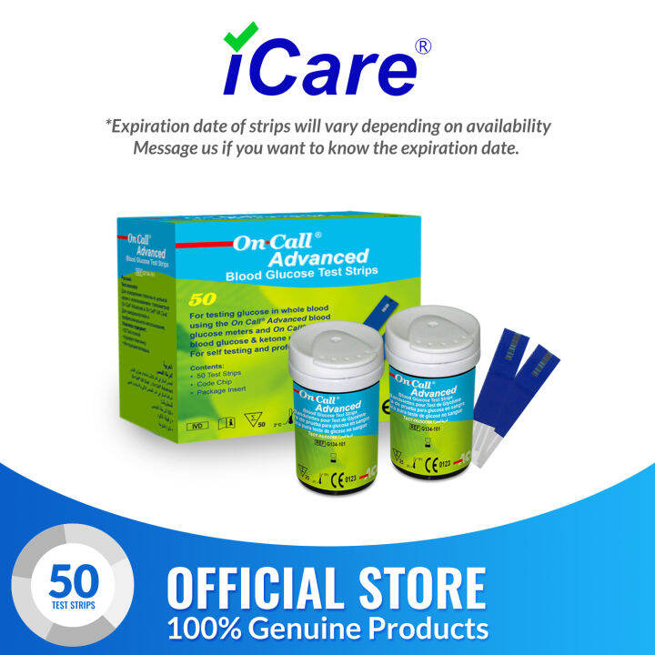 iCare® On Call Advanced-A50 Blood Glucose Test Strips 50pcs USE WITH GK ...