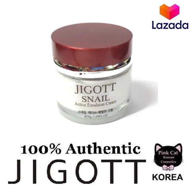 Korean Cosmetics JIGOTT Snail Active Emulsion Cream 50ml | Lazada PH