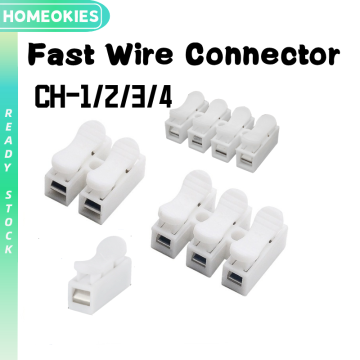 10PCS CH-1/2/3/4 Fast Wiring Terminal Cable Connectors Clip Quick ...