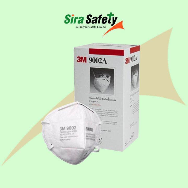หน้ากากป้องกันฝุ่น 3M 9002A แบบพับได้ 1 กล่อง บรรจุ 50 ชิ้น | Lazada.co.th