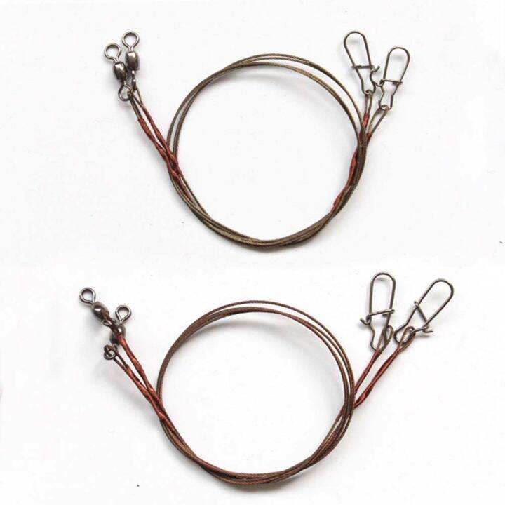 20 Pcs Lead-core Traction Fishing Line Steel Wire Leader With Swivel ...