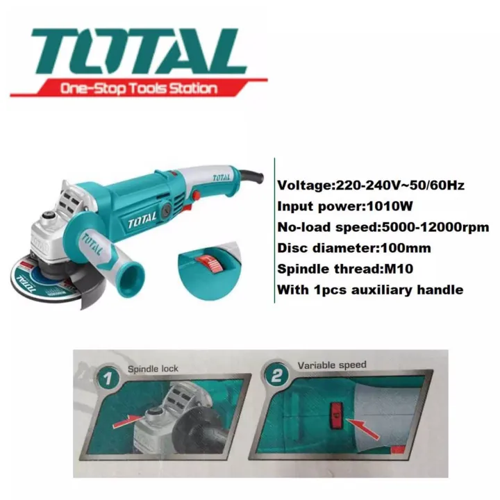 TOTAL Industrial Angle Grinder 1010W (TG11210067) - Variable Speed New | Lazada PH
