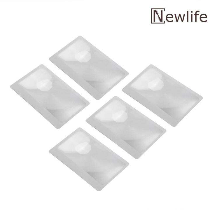 5pcs Portable 3X Credit Card Shape Magnifiers Transparent Magnifier ...