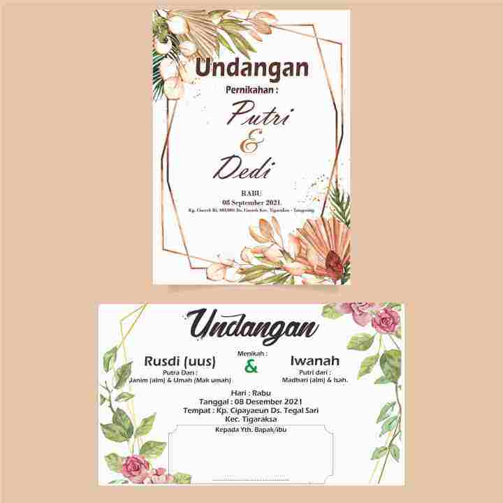Undangan Pernikahan Mini/Undangan Kopi/ Undangan Hang Tag / 100 Pcs ...
